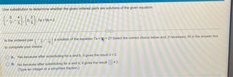 solved use substitution to determine whether the given