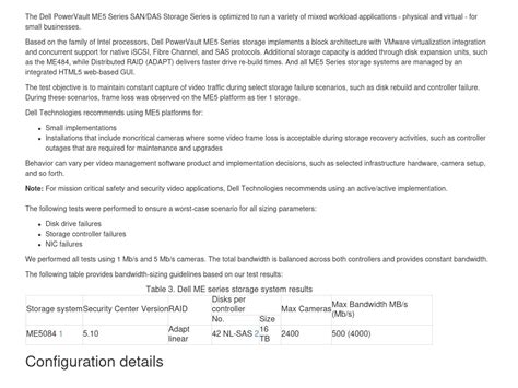 Powervault Me5 Series Sizing Guide—dell Storage With Genetec Security