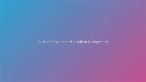 Pure Css3 Gradient Background Animation