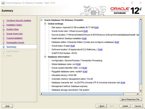Oracle 12c Installation Step 6 Manjaro Dot Site