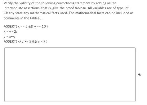 Solved Verify The Validity Of The Following Correctness