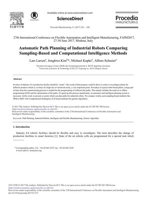 pdf automatic path planning of industrial robots comparing dokumen tips