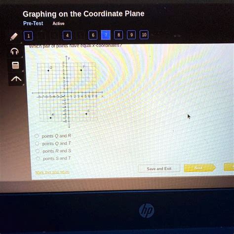 Solved Which Pair Of Points Have Equal X Coordinates Graphing On The Coordinate Plane Pre