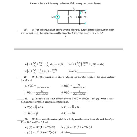 Solved Multiple Choice Identify The Choice That Best
