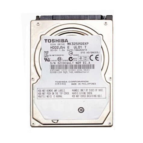 Toshiba MK3259GSXP HDD Hard Disk 320GB 2,5 " SATA Disc Notebook Laptop ...