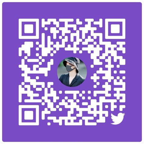 a qr code with a woman s head in the center and a purple background