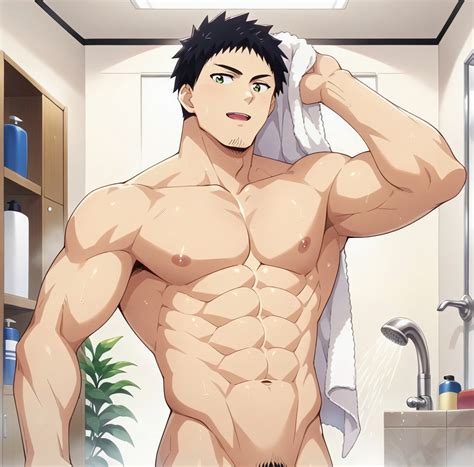 Rule 34 Ai Generated Bara Gay Muscles My Senpai Is Annoying Naked Pecs Shower Takeda Harumi