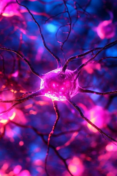 Glowing Neural Network Interconnected Nodes Artificial Intelligence Machine Learning Stock