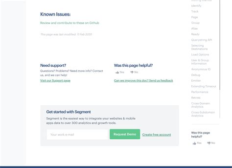 visibility of feedback tools · issue 706 · segmentio segment docs · github