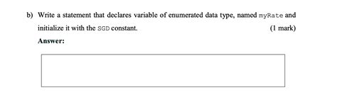 Solved Question 2 15 Marks 1 Given The Enum Declaration