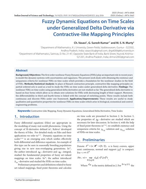 Pdf Fuzzy Dynamic Equations On Time Scales Under Generalized Delta Derivative Via Contractive
