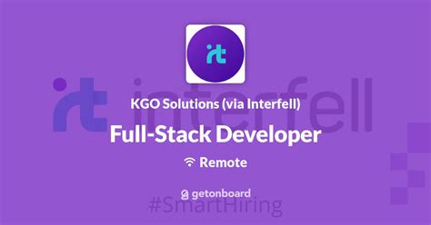 Full Stack Developer At Kgo Solutions Via Interfell Remote Work From Home Get On Board
