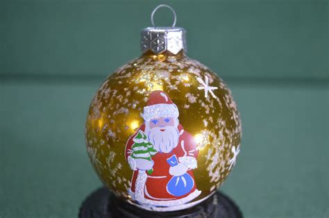 Купить Елочная новогодняя игрушка Шар Дед Мороз Стекло Германия Гдр в интернет аукционе