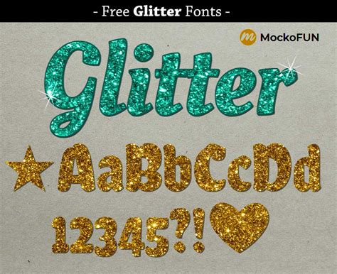 Free Glitter Font Mockofun