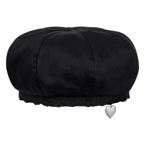 하트클럽 Heart 27 레이스 트리밍 하트 팬던트 베레모 블랙 위시버킷