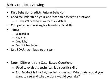 ppt learn to soar with your career behavioral interview techniques