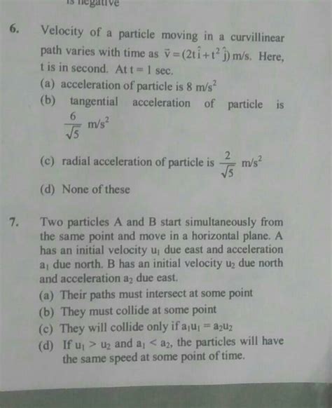 Two Particles A And B Start Simultaneously From The Same Point And Move I