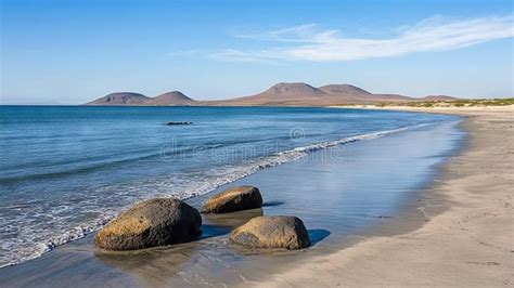Natural Stone Boulders Resting On Sandy Terrain Generate A Visually