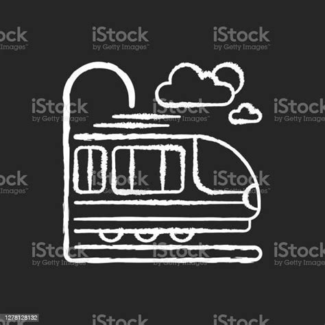 검은 배경에 코치 자동차 분필 흰색 아이콘 기차에 대한 스톡 벡터 아트 및 기타 이미지 기차 교통수단 드로잉 Istock