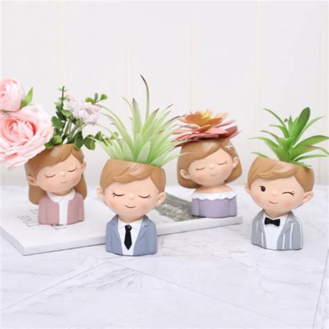 1 шт мультяшный цветочный горшок горшок для растений прекрасный цветочный горшок для пары