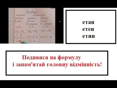 Етан, етен, етин. Подивися на формулу і запам'ятай головну відмінність ...