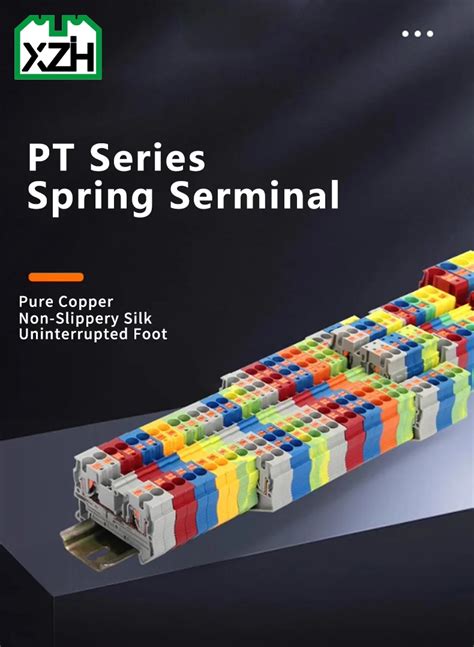 Pt 6 Terminal Block Fast Wiring Arrangement Connector Push In Din Rail Combined Push In Spring