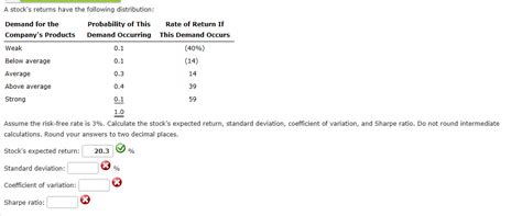 solved a stock s returns have the following distribution