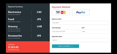 bootstrap 4 credit debit card payment form with validation with icons