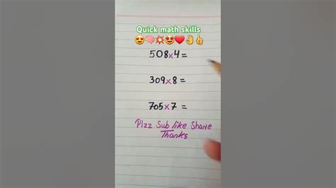 Quick Math Skills💥🤩🧠 👌 Multiplication Mathstricks Multiply Maths Foryou Youtube