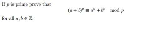 solved if p is prime prove that a b p a p b p mod p