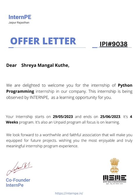 Shreya Kuthe On Linkedin Datascience Python Internship