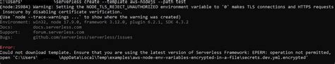 I Cant Create A New Project Using Aws Nodejs Template Serverless