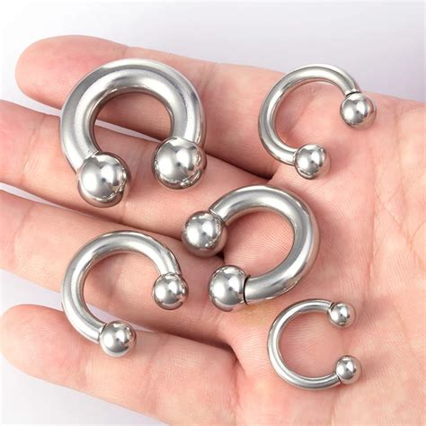 Surgical Steel Ear Piercing Studs And 20g Septum Ring 0g 8g Septum Piercing Jewelry Circular