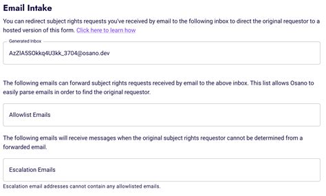 Dsar Forms Settings Osano