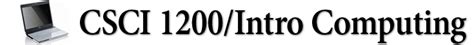 Csci 1200 Introduction To Computing For Non Majors