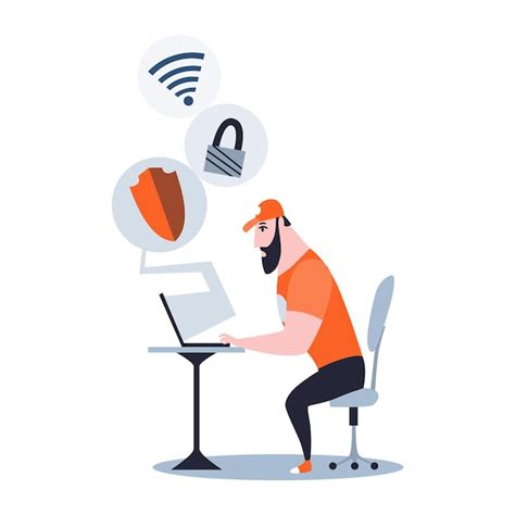 Premium Vector Male Sysadmin Working On Laptop To Maintaining Or Repairing Server Repairing