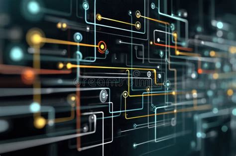 digital representation of machine thinking patterns with vibrant circuitry and interconnected