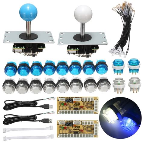 Diy Arcade Kits Zero Delay Usb Controller Gamepad Joystick Encoder Led Lamp Buttons Cables