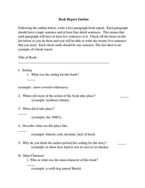 How To Write A Book Report Outline How To Write A Book Report With
