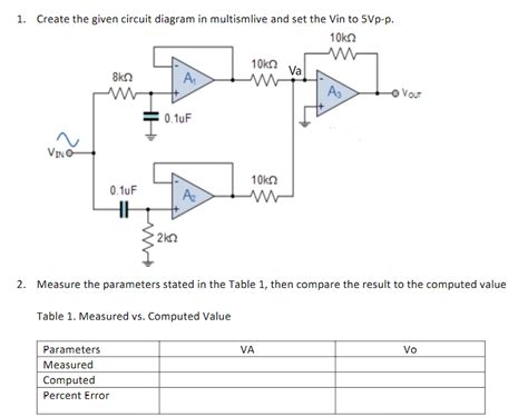 Solved 1 Create The Given Circuit Diagram In Multismlive Chegg Com