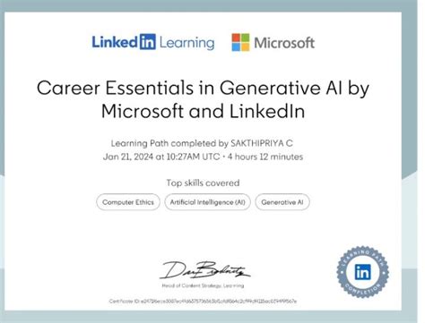 Sakthipriya C On Linkedin Microsoft Linkedinlearning Generativeai
