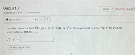 Solved Consider The Vector Field F X Y Exy0 3x 6exy5