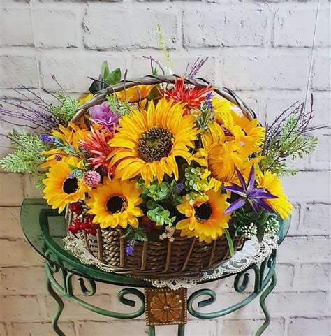 초대형 해바라기 장미 조화 바구니 인테리어소품 세컨웨어 헬로마켓