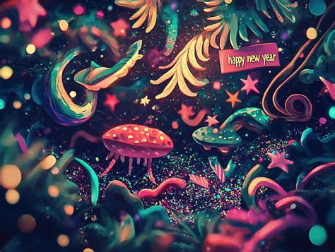 새해 복 많이 받으세요 글자 서예 그림 반짝이 배경 Png 일러스트 무료 다운로드 Lovepik