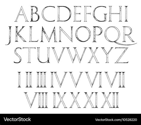 Roman Lettere Alfabeto Numeri Colorare Stencil Abecedario Pegar
