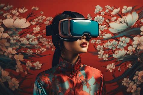 premium ai image virtual reality interaction headset by asian