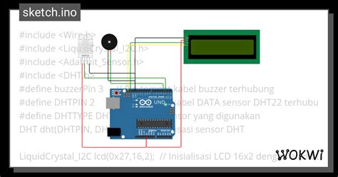 Kelembapan Suhu Buzzer Wokwi Esp32 Stm32 Arduino Simulator