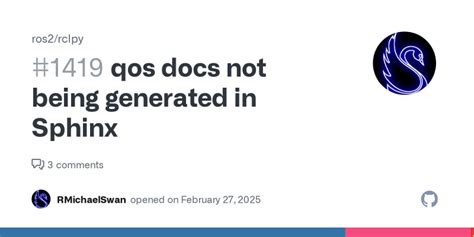 Qos Docs Not Being Generated In Sphinx · Issue 1419 · Ros2rclpy