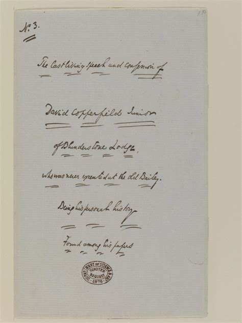 David Copperfield Working Notes