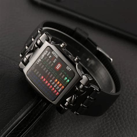 Led Digital Binary Wrist Watch Techwear Uk